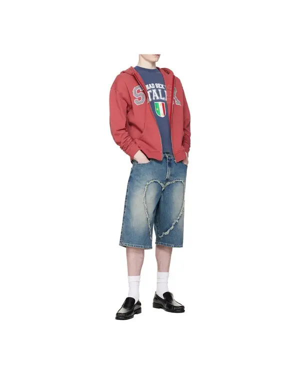 CARNE BOLLENTE Heart Denim Shorts