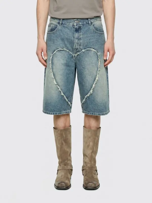 CARNE BOLLENTE Heart Denim Shorts