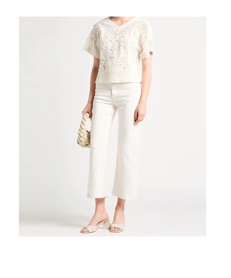 Tory Burch Lace Short Sleeve Top
