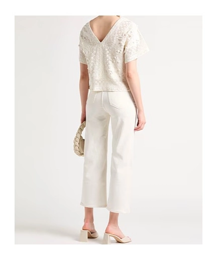 Tory Burch Lace Short Sleeve Top