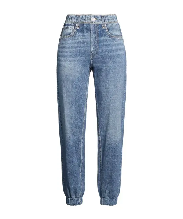 Rag & Bone Solid Color Denim-style Tapered Trousers - Blue