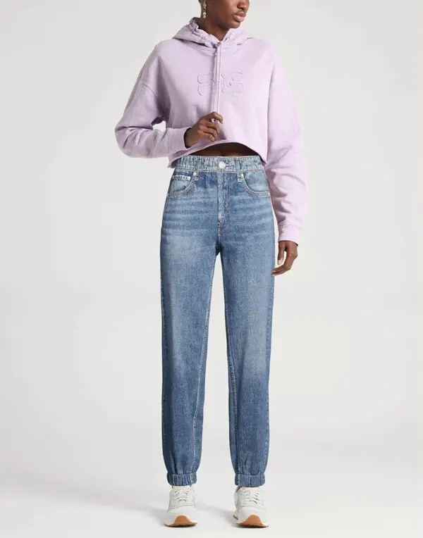 Rag & Bone Solid Color Denim-style Tapered Trousers - Blue