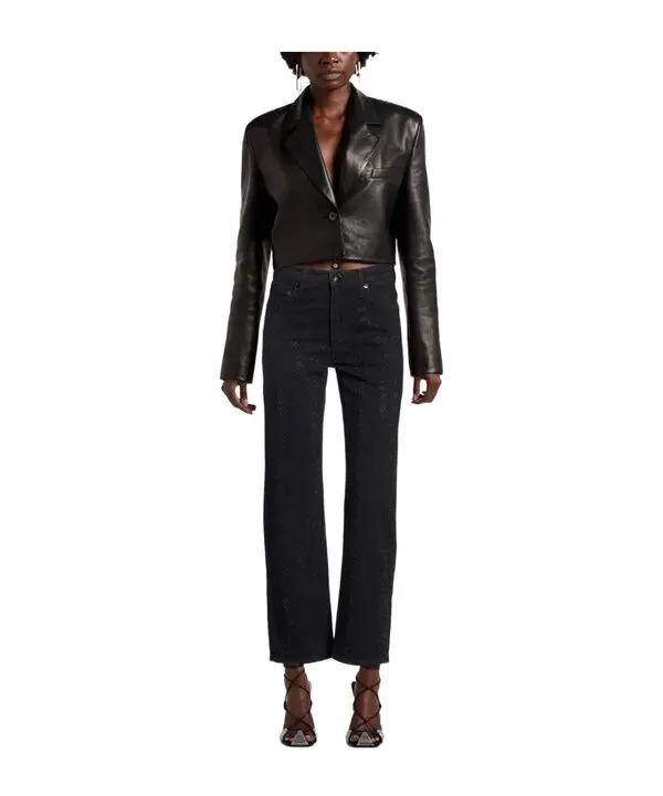 Rag & Bone Crystal Embellished Straight-leg Denim Trousers