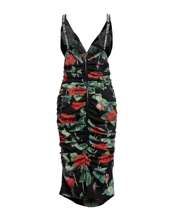 Dolce & Gabbana Floral V-neck Sleeveless Dress