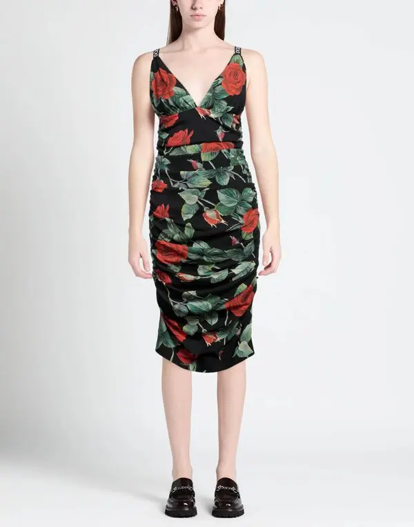 Dolce & Gabbana Floral V-neck Sleeveless Dress