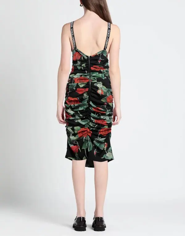 Dolce & Gabbana Floral V-neck Sleeveless Dress
