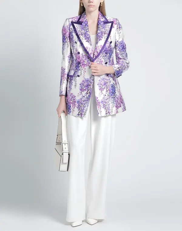 Dolce & Gabbana Floral Print Double-breasted Twill Blazer