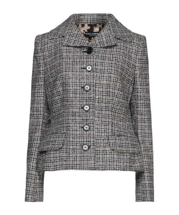Dolce & Gabbana Houndstooth Tweed Long Sleeves Blazer