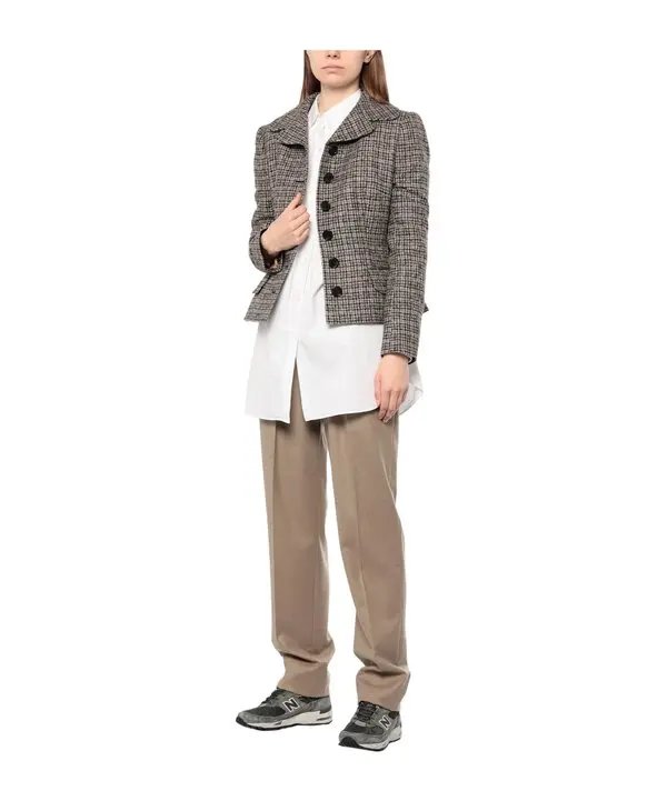 Dolce & Gabbana Houndstooth Tweed Long Sleeves Blazer