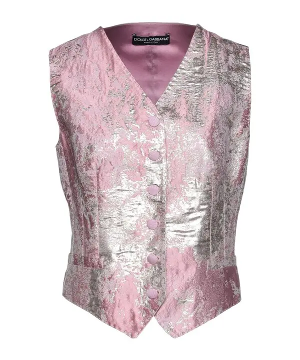 Dolce & Gabbana Metallic Jacquard Satin Sleeveless Vest