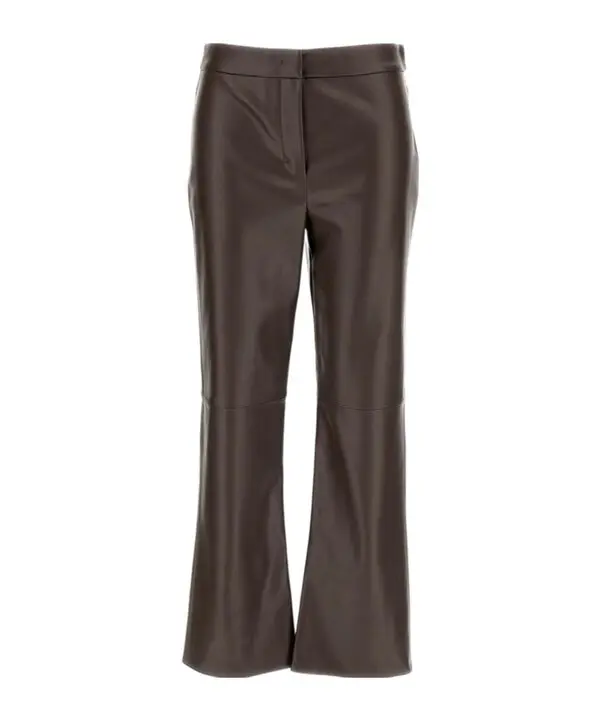 Max Mara Sublime Leather-effect Slim-fit Trousers - Brown
