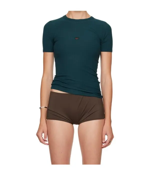 BASERANGE Heart-cutout Ribbed T-shirt