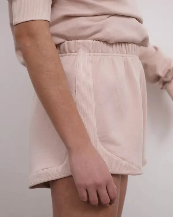 BASERANGE Ran Ribbed-trim Elasticated Shorts - Nude