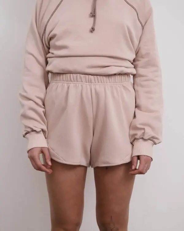 BASERANGE Ran Ribbed-trim Elasticated Shorts - Nude