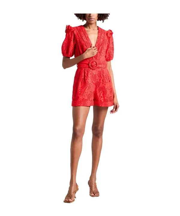 Farm Rio Solid Color Romper Jumpsuit