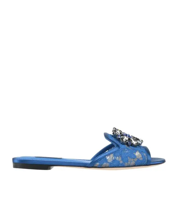 Dolce & Gabbana Lace Print Sandals - Blue