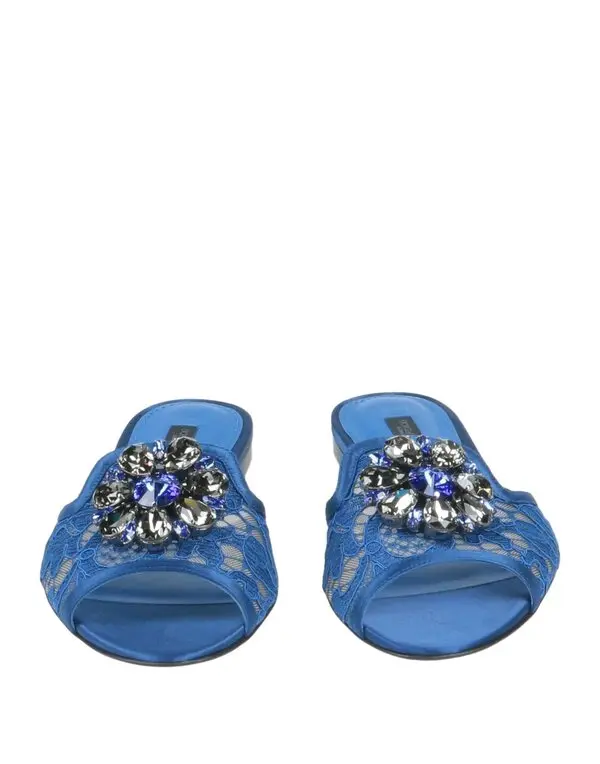 Dolce & Gabbana Lace Print Sandals - Blue