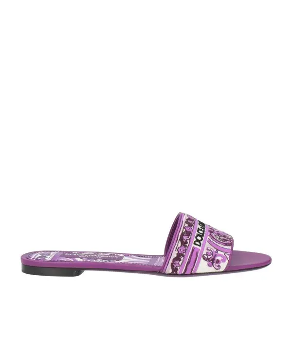 Dolce & Gabbana Floral-print Jacquard Slide Sandals - No