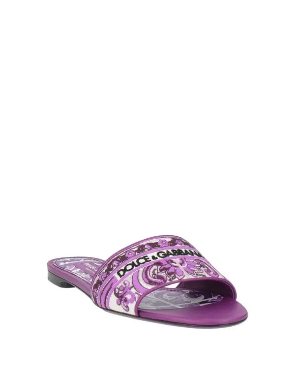 Dolce & Gabbana Floral-print Jacquard Slide Sandals