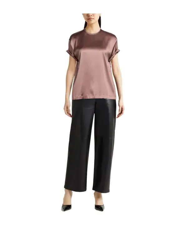 Brunello Cucinelli Satin Stretch Top