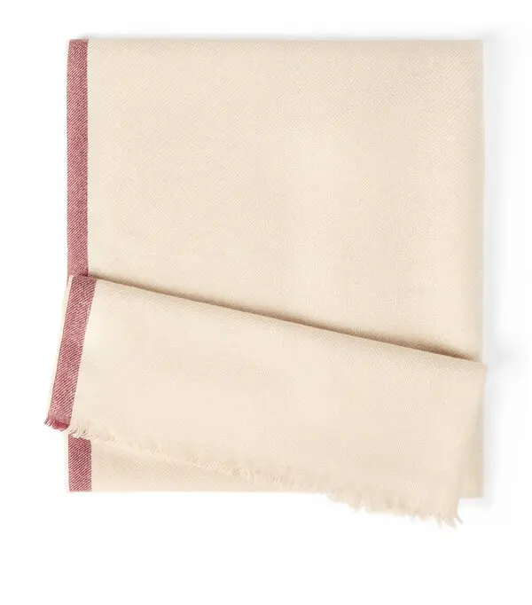 Brunello Cucinelli Cashmere Stripe Scarf - Beige