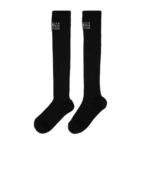 MAISON MARGIELA Numeric-logo Knee-high Socks