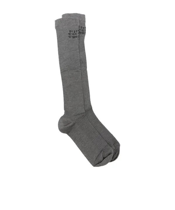 MAISON MARGIELA Logo-print Ribbed Socks