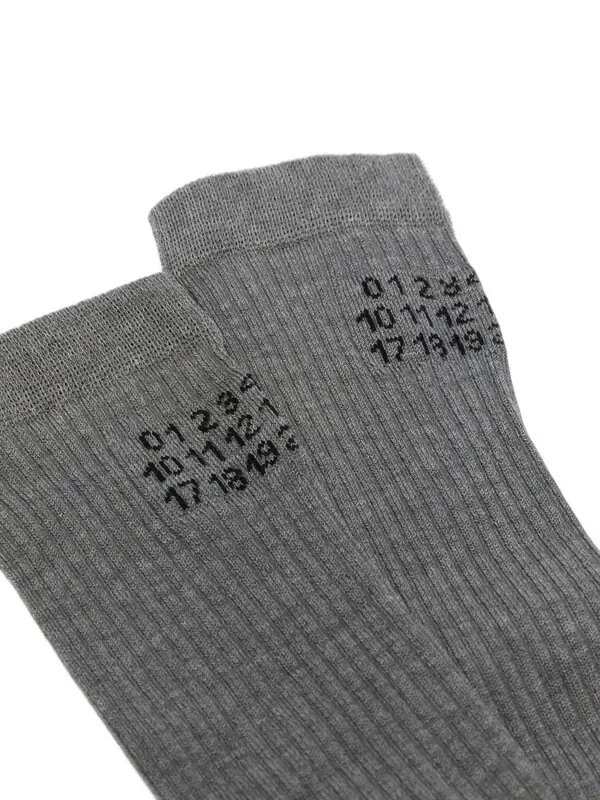 MAISON MARGIELA Logo-print Ribbed Socks