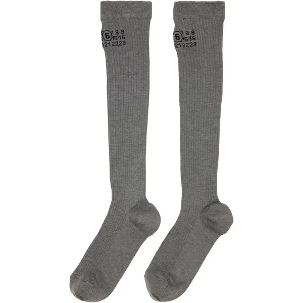 MAISON MARGIELA Logo-print Ribbed Socks