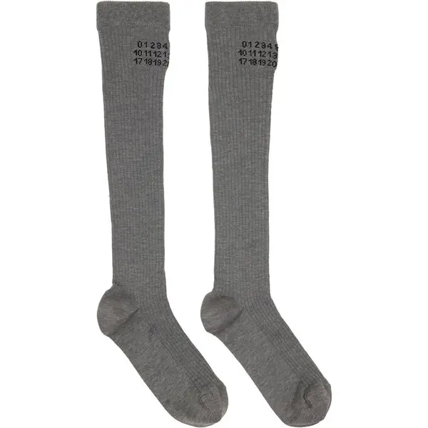 MAISON MARGIELA Logo-print Ribbed Socks