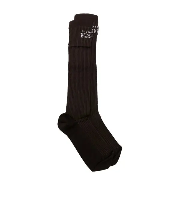 MAISON MARGIELA Logo-print Ribbed Socks