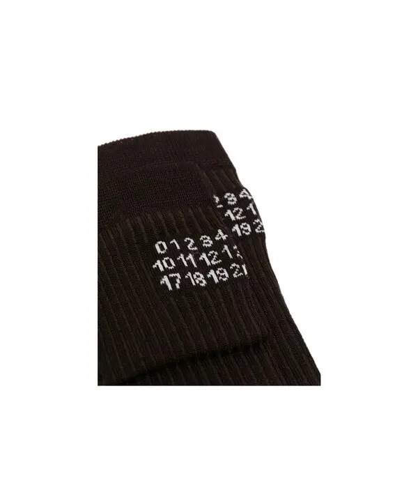 MAISON MARGIELA Logo-print Ribbed Socks