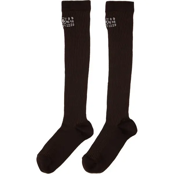 MAISON MARGIELA Logo-print Ribbed Socks