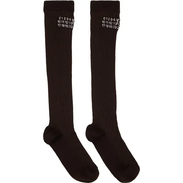 MAISON MARGIELA Logo-print Ribbed Socks