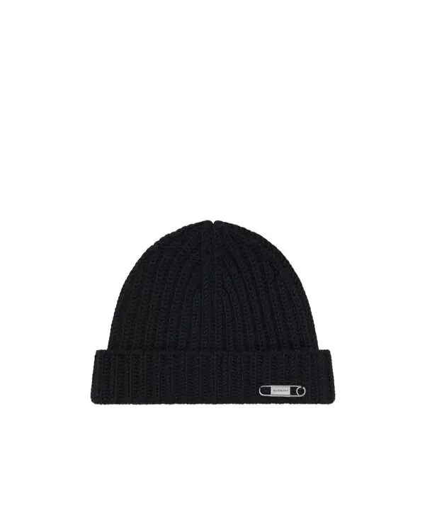 Givenchy Beanie In Wool With Pin - Black