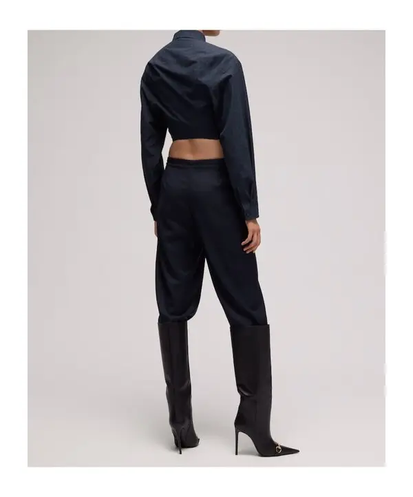 Gucci Cropped Checked Cotton Poplin Shirt