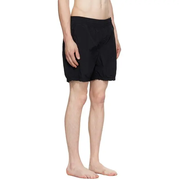 Stone Island Regular-fit Mid-length Swim Shorts With Pockets - Black