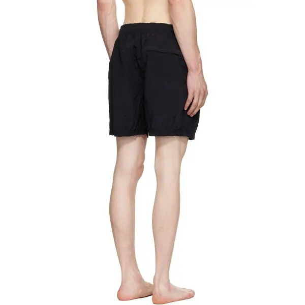 Stone Island Regular-fit Mid-length Swim Shorts With Pockets - Black