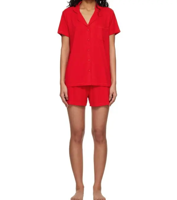 SKIMS Elastic Ribbed Knitted Pajama Set