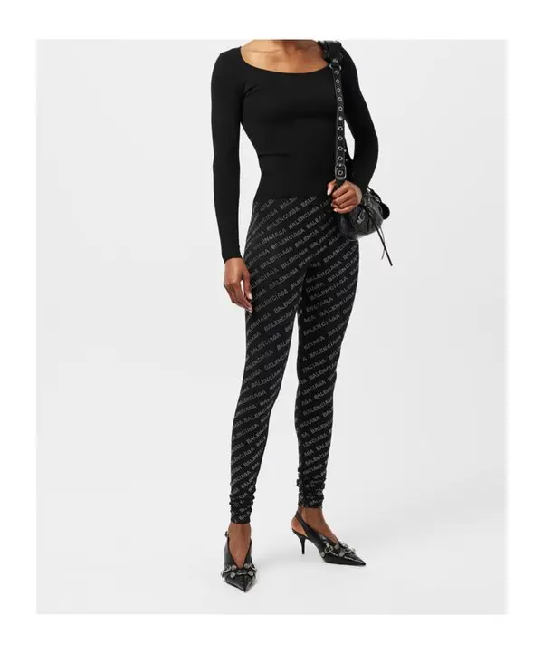 Balenciaga Long-sleeve Ribbed Scoop Neck Top
