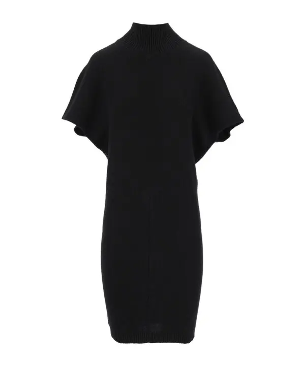 Federica Tosi Ribbed Short-sleeve Dress - Black