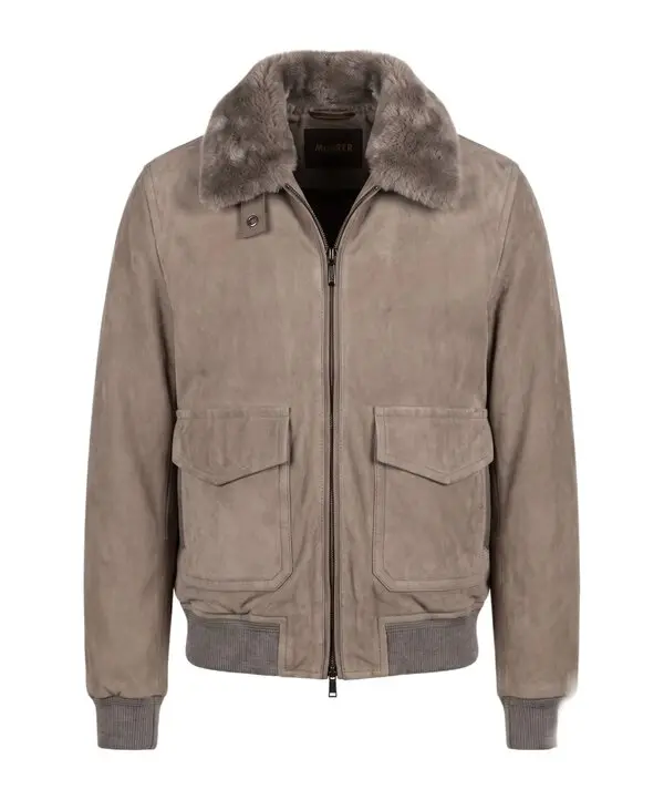 MOORER Long-sleeve Leather Jacket