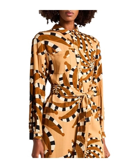 Farm Rio Printed Twill Belted Jumpsuit