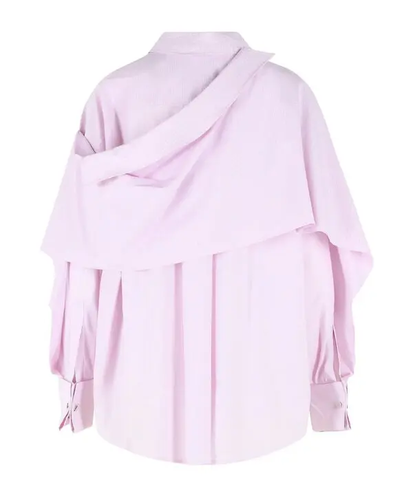 Attico Garment Check Drapped Shirt