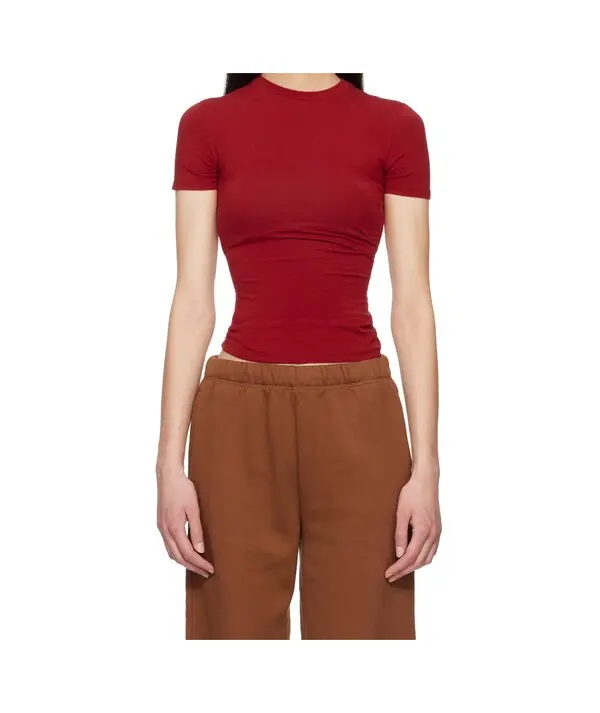 SKIMS Crew Neck Short-sleeved T-shirt - Brown