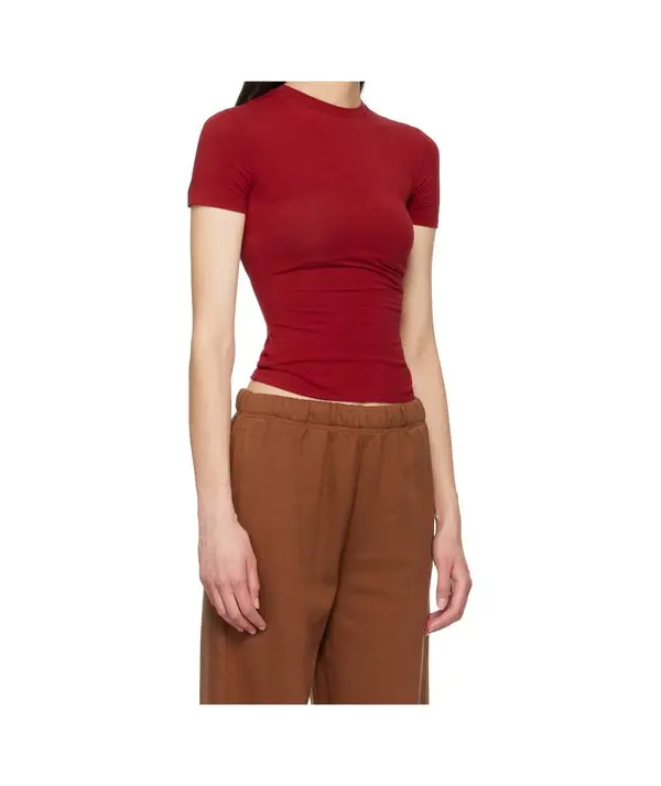 SKIMS Crew Neck Short-sleeved T-shirt - Brown