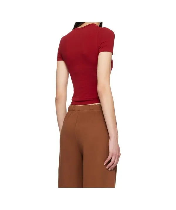 SKIMS Crew Neck Short-sleeved T-shirt - Brown