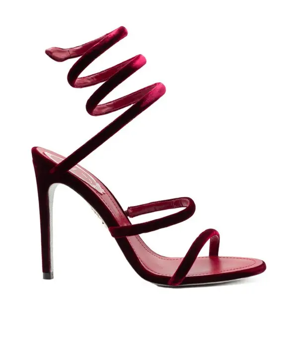 Rene Caovilla Cleo Spiral Heeled Sandals - Ruby-red