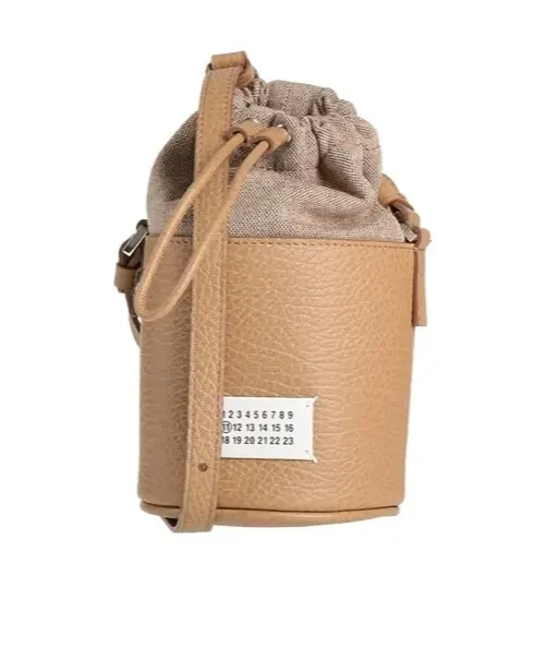 MAISON MARGIELA Leather And Canvas Cross Body Bucket Bag
