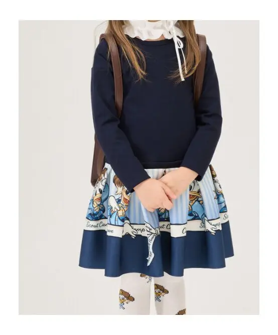 Monnalisa Graphic-print Ruffled-collar Dress